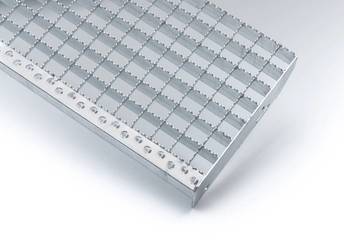 Grating step | 1000x270 mm | 30x3 mm | 30x30 mm | R12 | Steel galvani ...