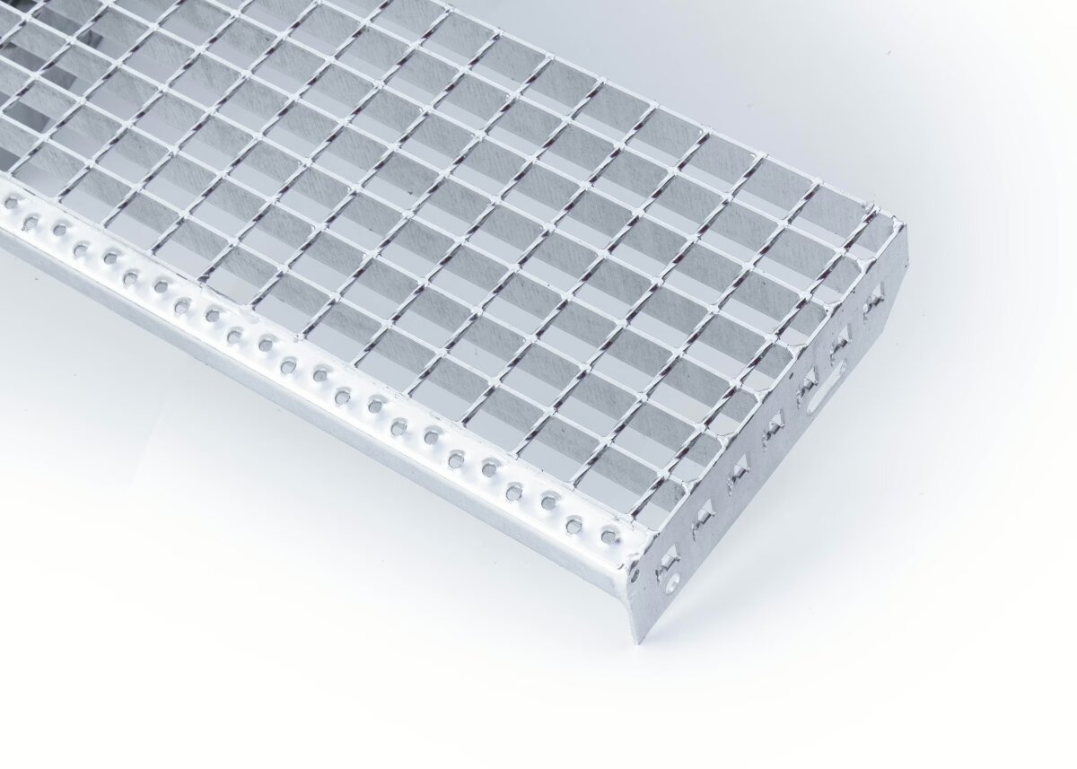 Press welded grating step | 800x270 mm | 30x3 mm | 34x38 mm | steel g ...